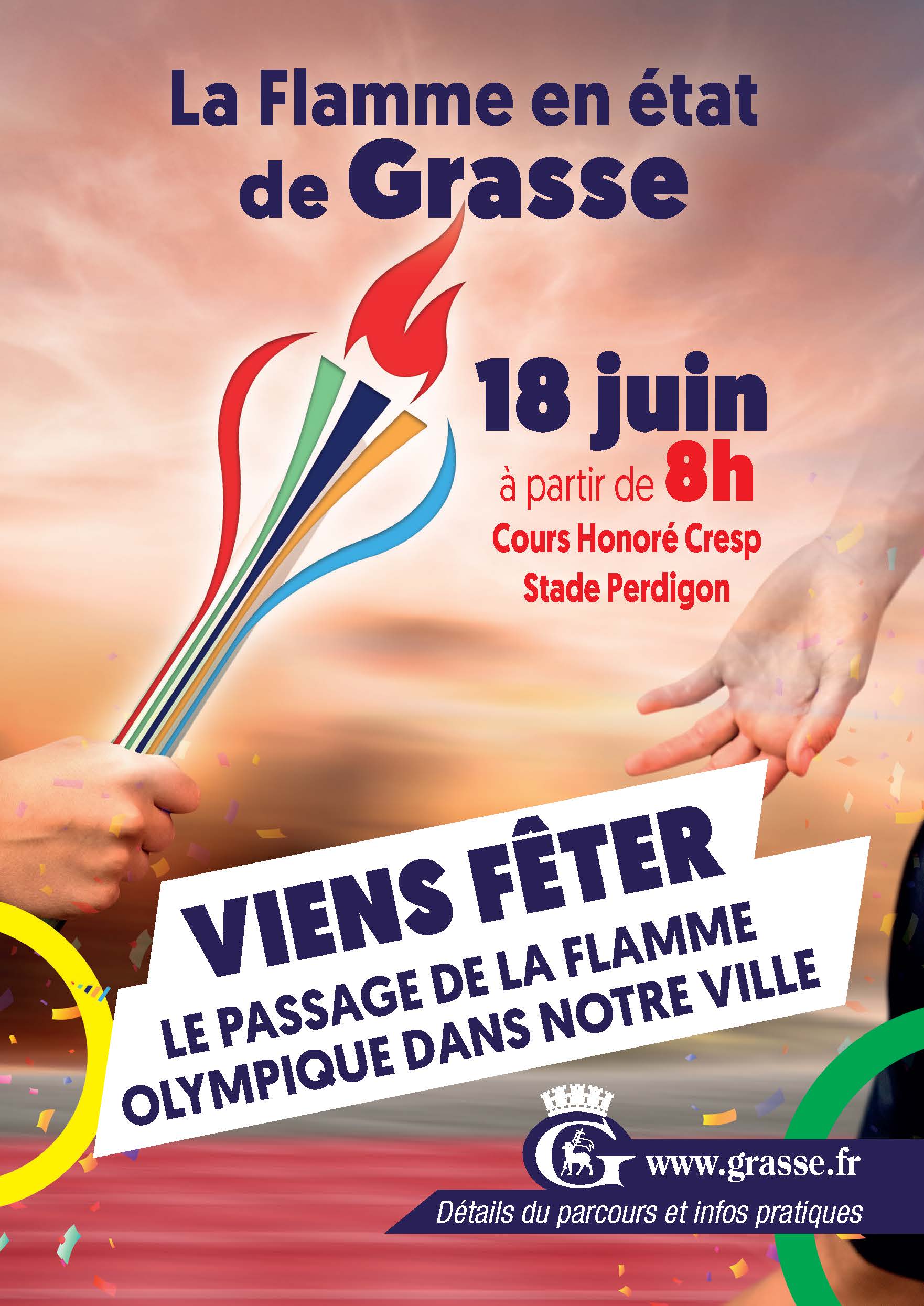 Passage de la Flamme Olympique à Grasse - Jérôme Viaud
